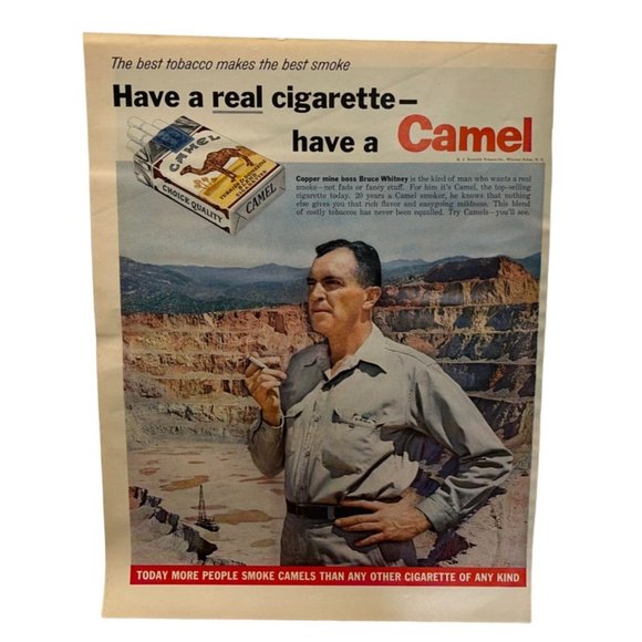 Art | Vintage 1958 Print Ad Camel Cigarettes For Real People Copper ...